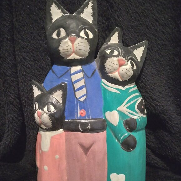 Folk Art | Accents | Folk Art Wooden Cat Family | Poshmark